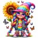 Groovy Floral Gnomes Clipart | Set of 10 | High Quality 300 DPI Jpegs ...