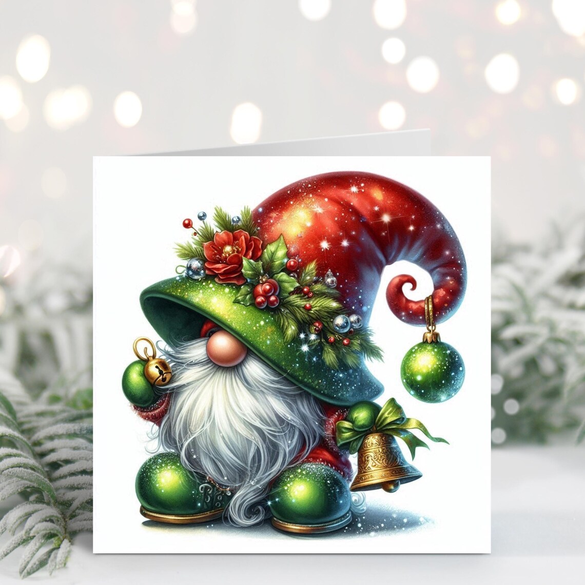 Festive Christmas Gnome Clipart, 10 High Res Watercolor Jpgs for Junk ...