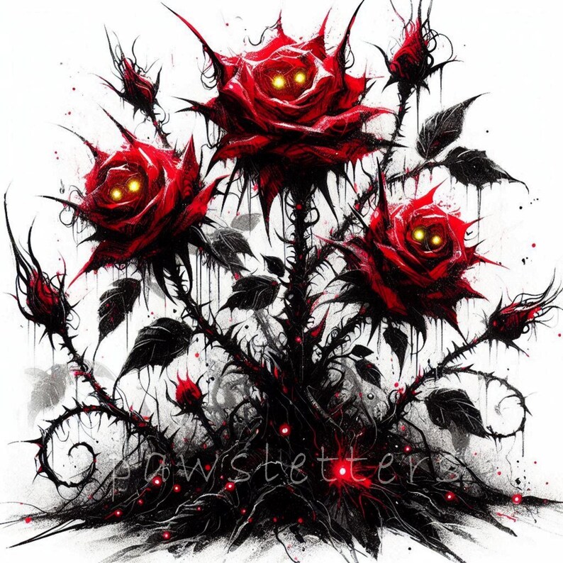 Vampiric Rose Vines | Set of 10 | High Quality 300 DPI Jpegs | Spooky ...