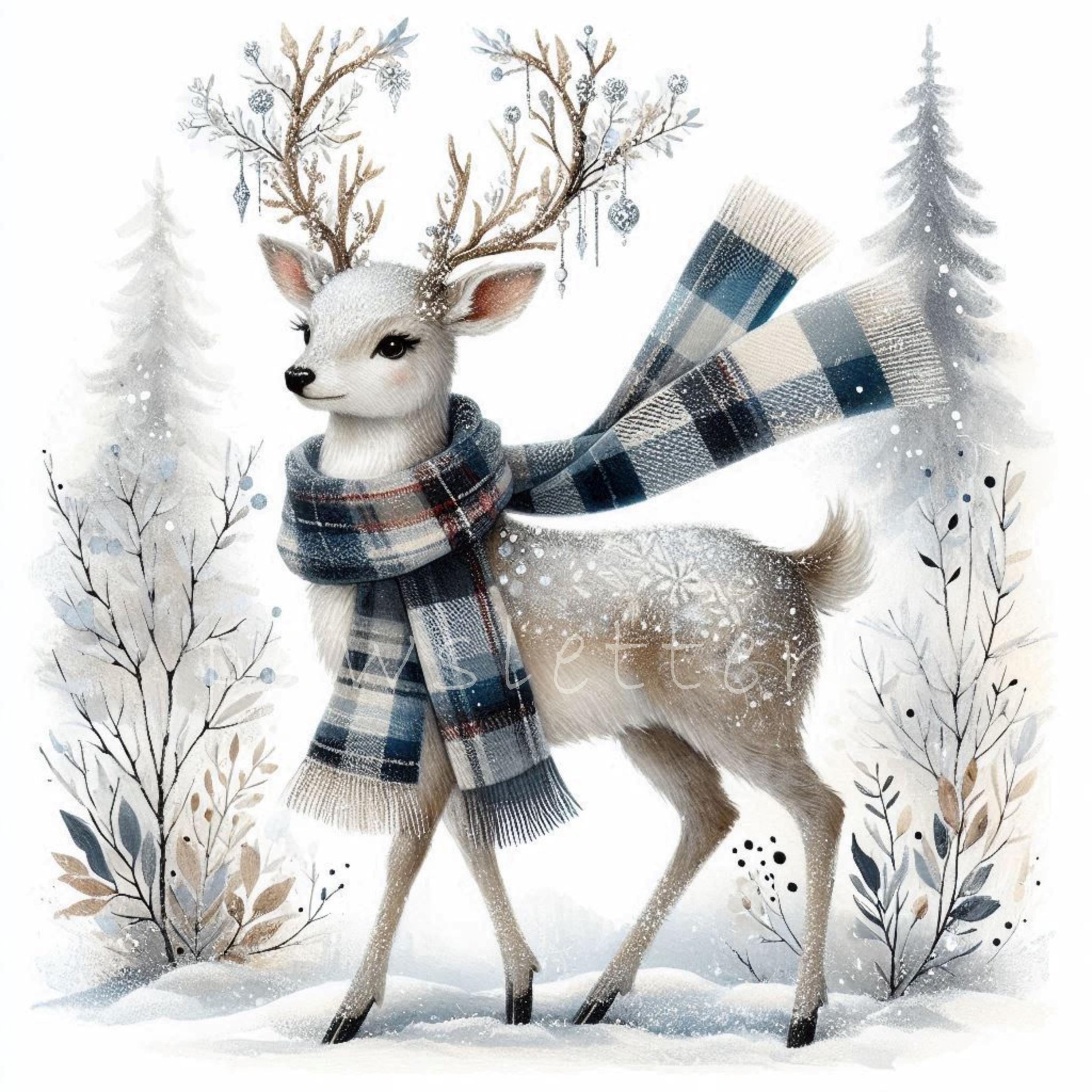 Winter Wonderland Deer Clipart | Set of 10 | High Quality 300 DPI Jpegs ...