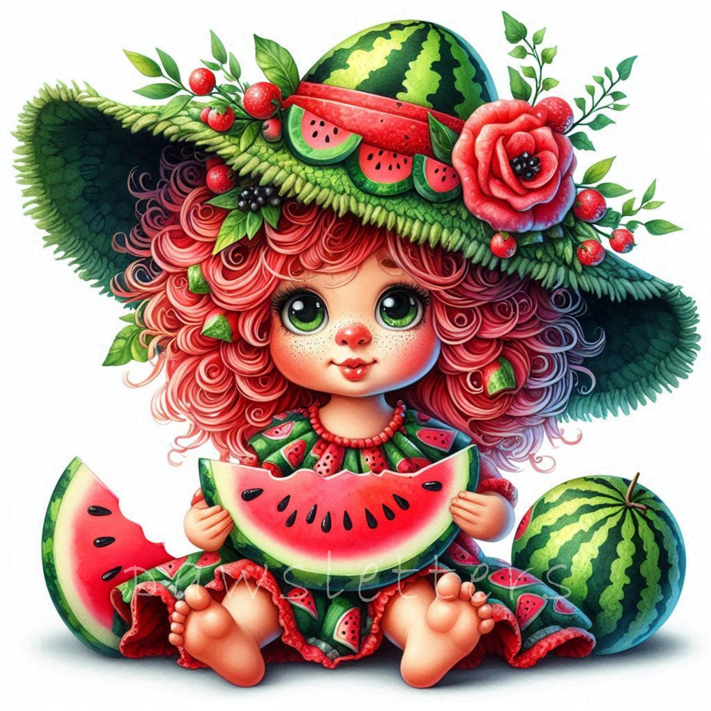 Sweet Watermelon Gnome Clipart | Set of 10 | High Quality 300 DPI Jpegs ...