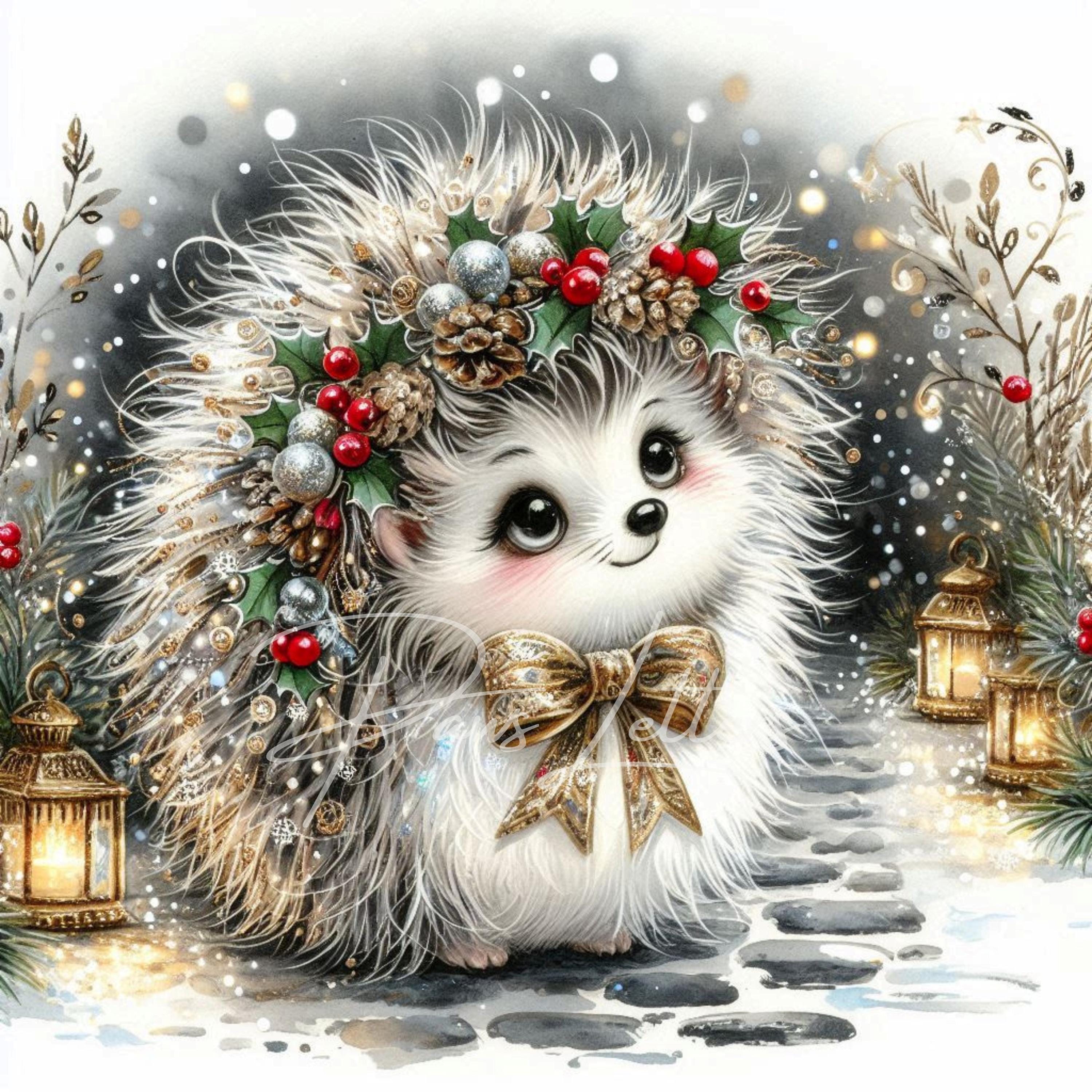 Christmas Animals Clip Art 12 High Res Watercolor Jpgs Winter Animals ...