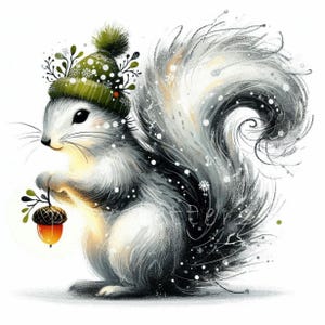 Mistletoe Squirrel Clipart | Set of 10 | High Quality 300 DPI Jpegs ...