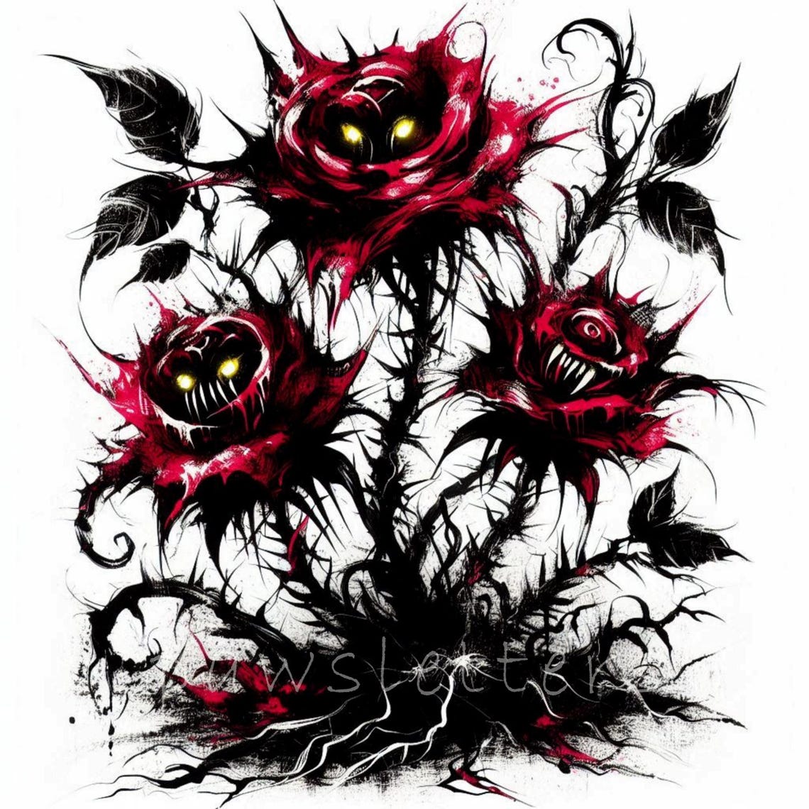 Vampiric Rose Vines | Set of 10 | High Quality 300 DPI Jpegs | Spooky ...