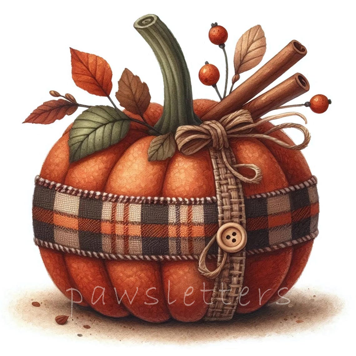 Plaid Pumpkin Clipart | Set of 10 | High Quality 300 DPI Jpegs ...