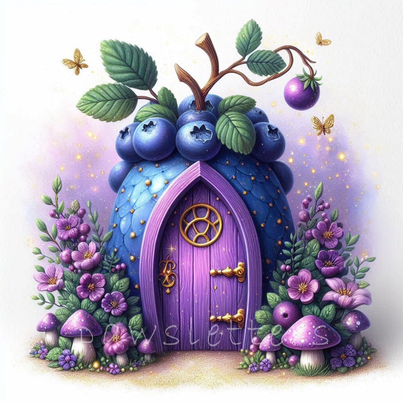 Whimsical Blueberry House Clipart Set of 10 High Quality 300 DPI Jpegs ...