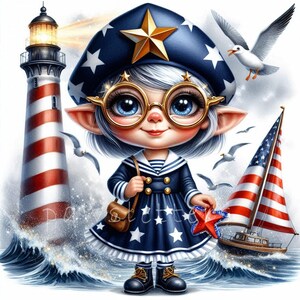 Patriotic Gnome Clipart Bundle, Fourth of July American Pride, 4th of ...