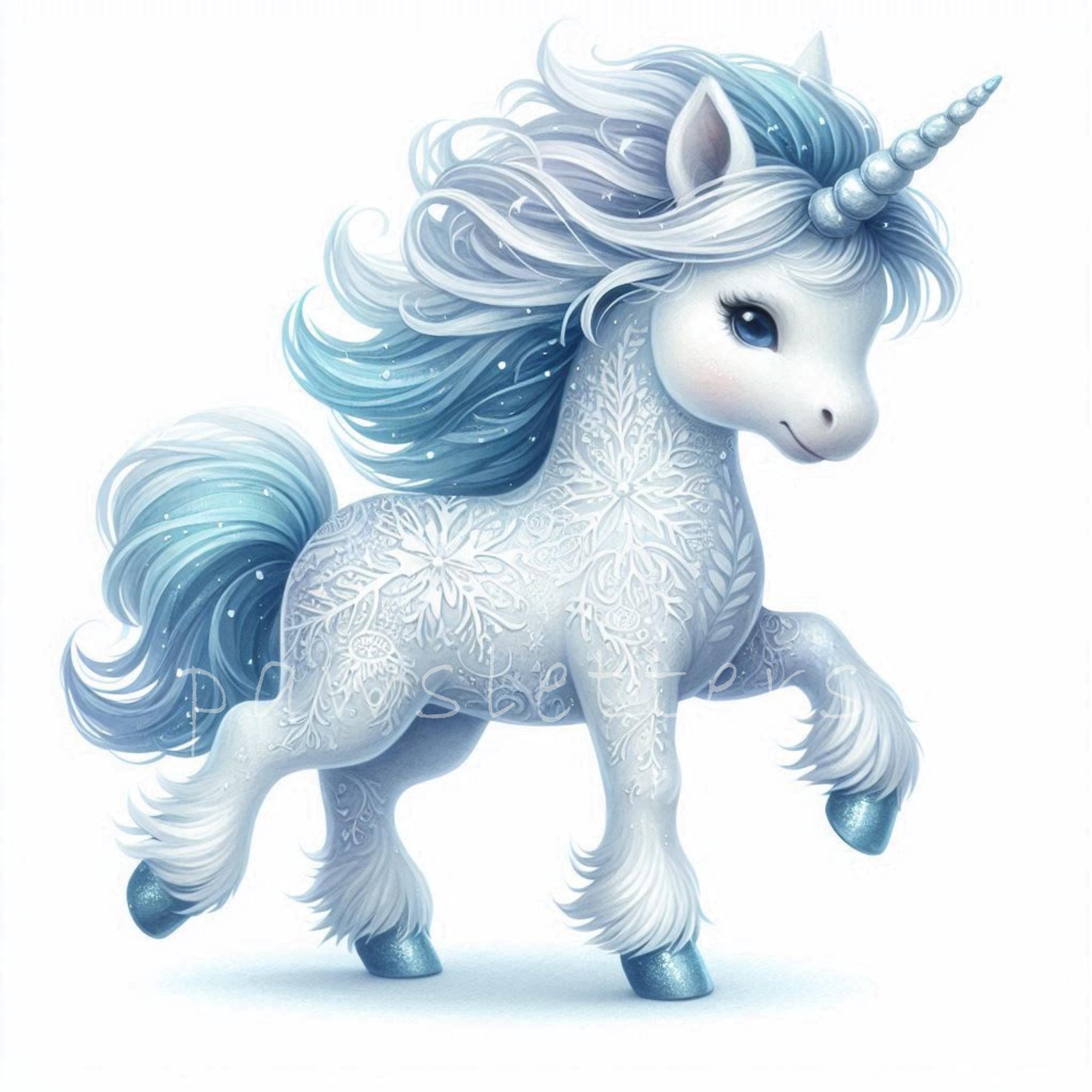Frosty Ice Unicorn Clipart | Set of 10 | High Quality 300 DPI Jpegs ...
