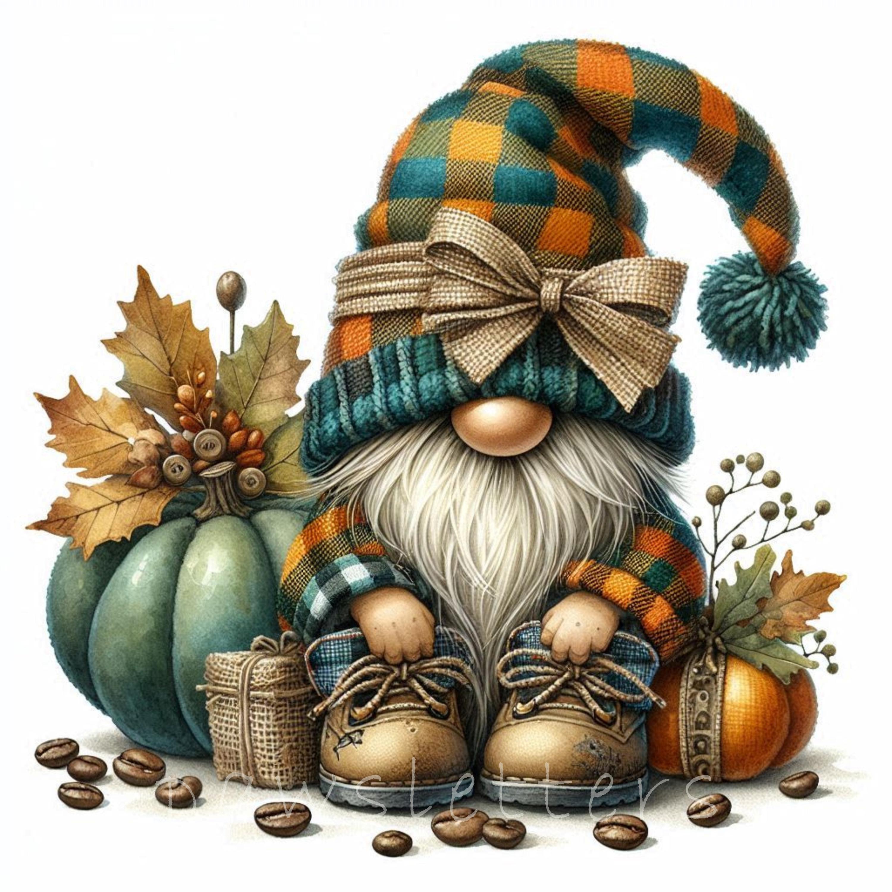 Plaid Pumpkin Gnome Clipart | Set of 10 | High Quality 300 DPI Jpegs ...