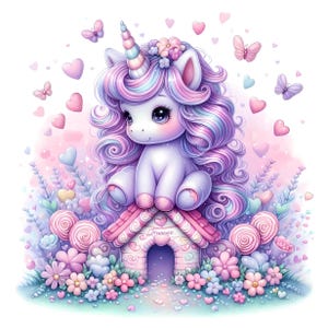Sweetheart Valentines Unicorn Clipart, Set of 10 High Quality 300 DPI ...