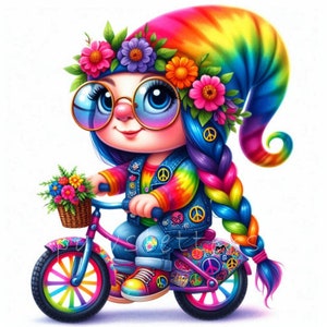 Groovy Hippie Gnome Clipart | Set of 10 | High Quality 300 DPI Jpegs ...