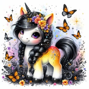 Baby Unicorn Watercolor Clipart | Set of 10 | High Quality 300 DPI ...