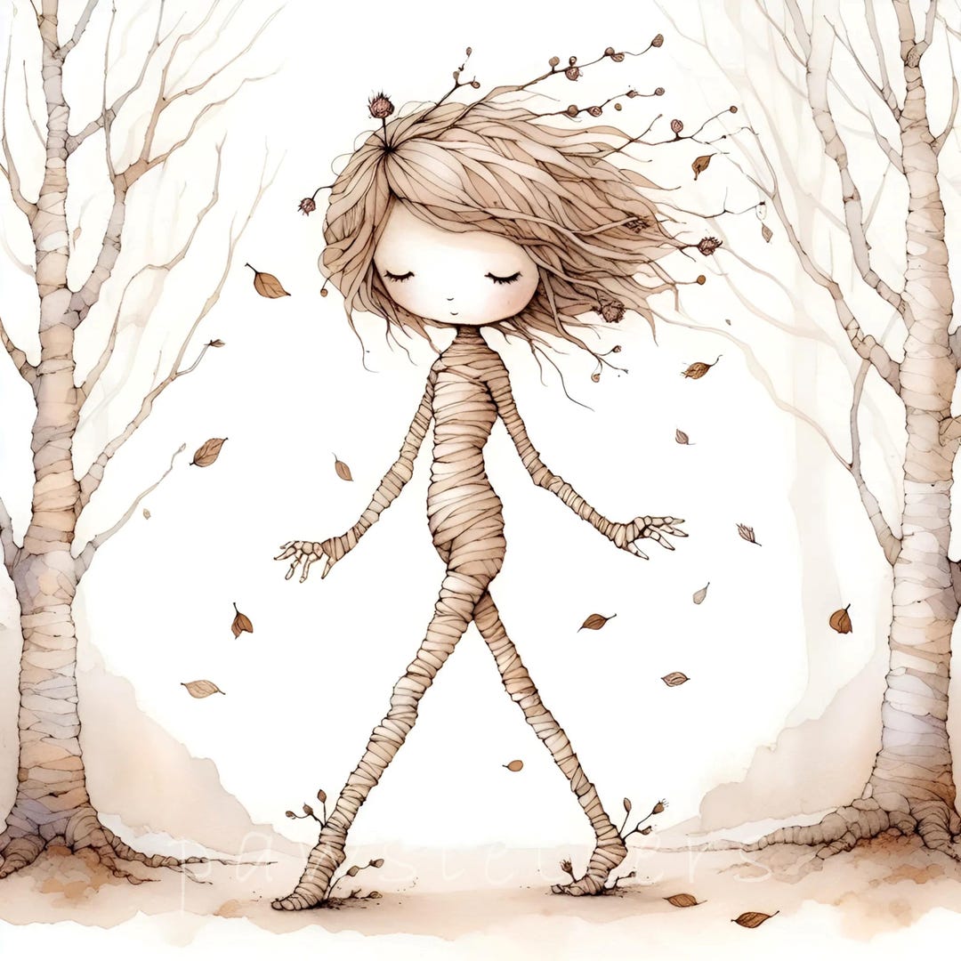 Folded Paper Doll Clipart | 10 Quirky Girl JPG | Autumn Bud Hair ...