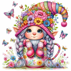 Spring Gnome Garden Clipart | Set of 10 | High Quality 300 DPI Jpegs ...