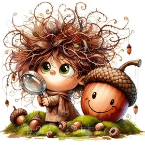 Acorn Clipart | 10 Curious Autumn Kids JPG | High Quality Fall Forest ...