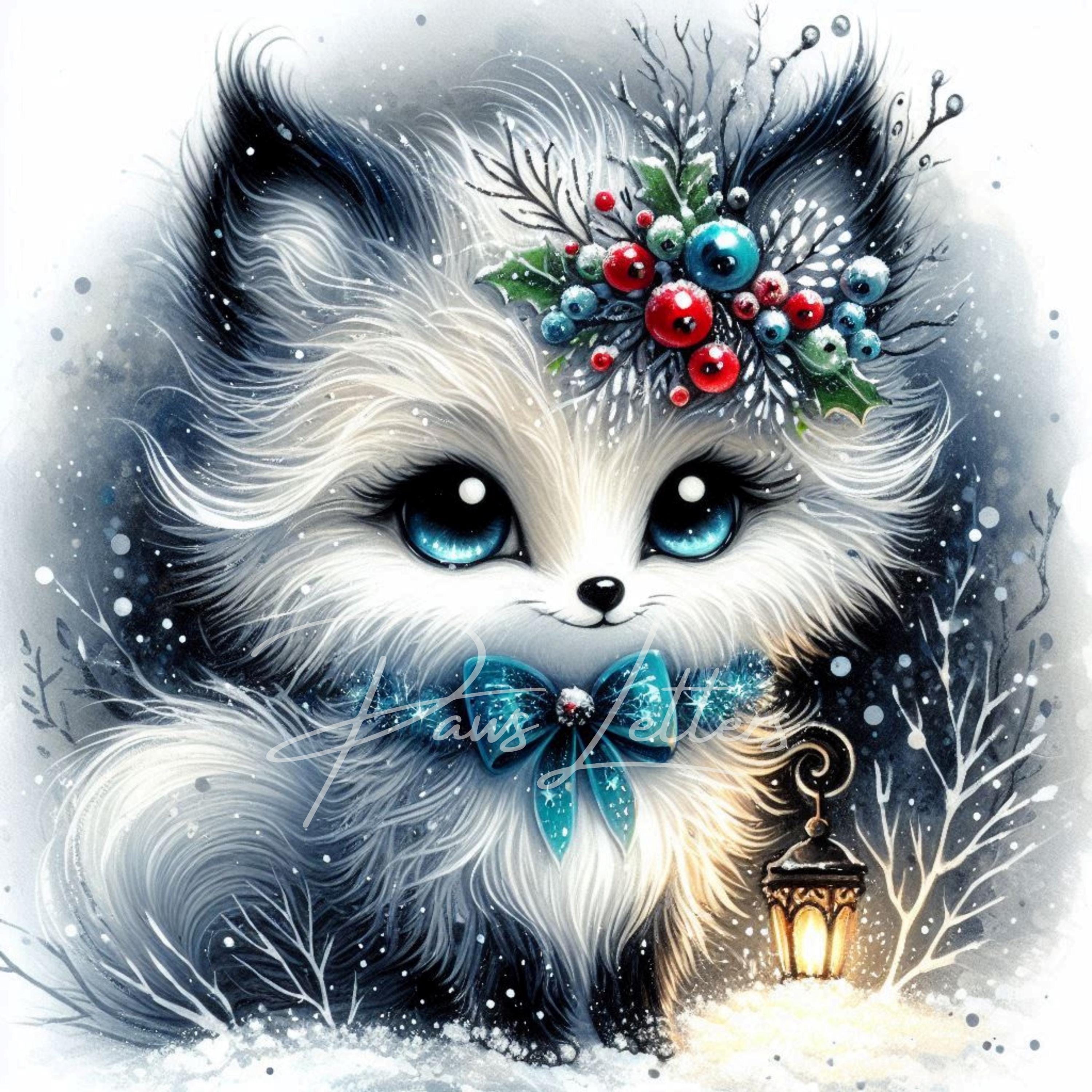 Christmas Animals Clip Art 10 High Res Watercolor Jpgs Winter Animals ...