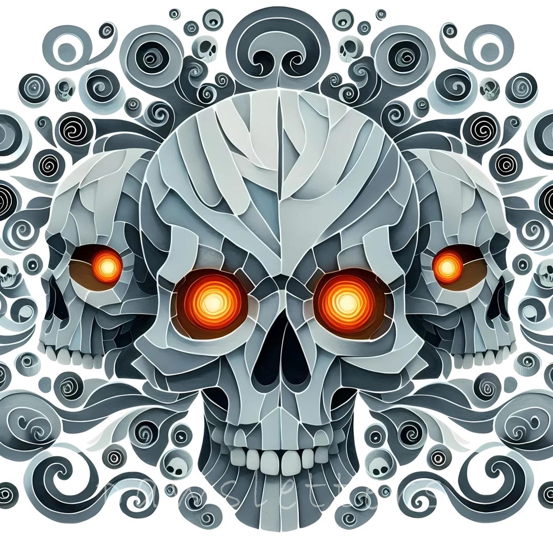 Quilled Skulls Clipart Set | Dark Academia Halloween Art | Victorian ...