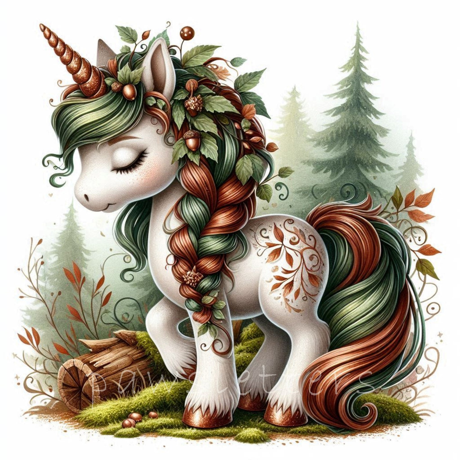 Hello Fall Woodland Unicorn Clipart Set of 10 High Quality 300 DPI ...