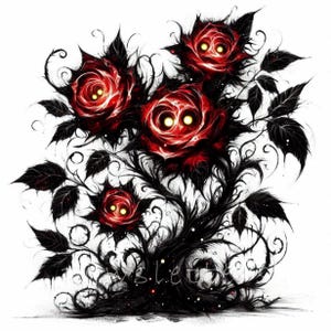 Vampiric Rose Vines | Set of 10 | High Quality 300 DPI Jpegs | Spooky ...