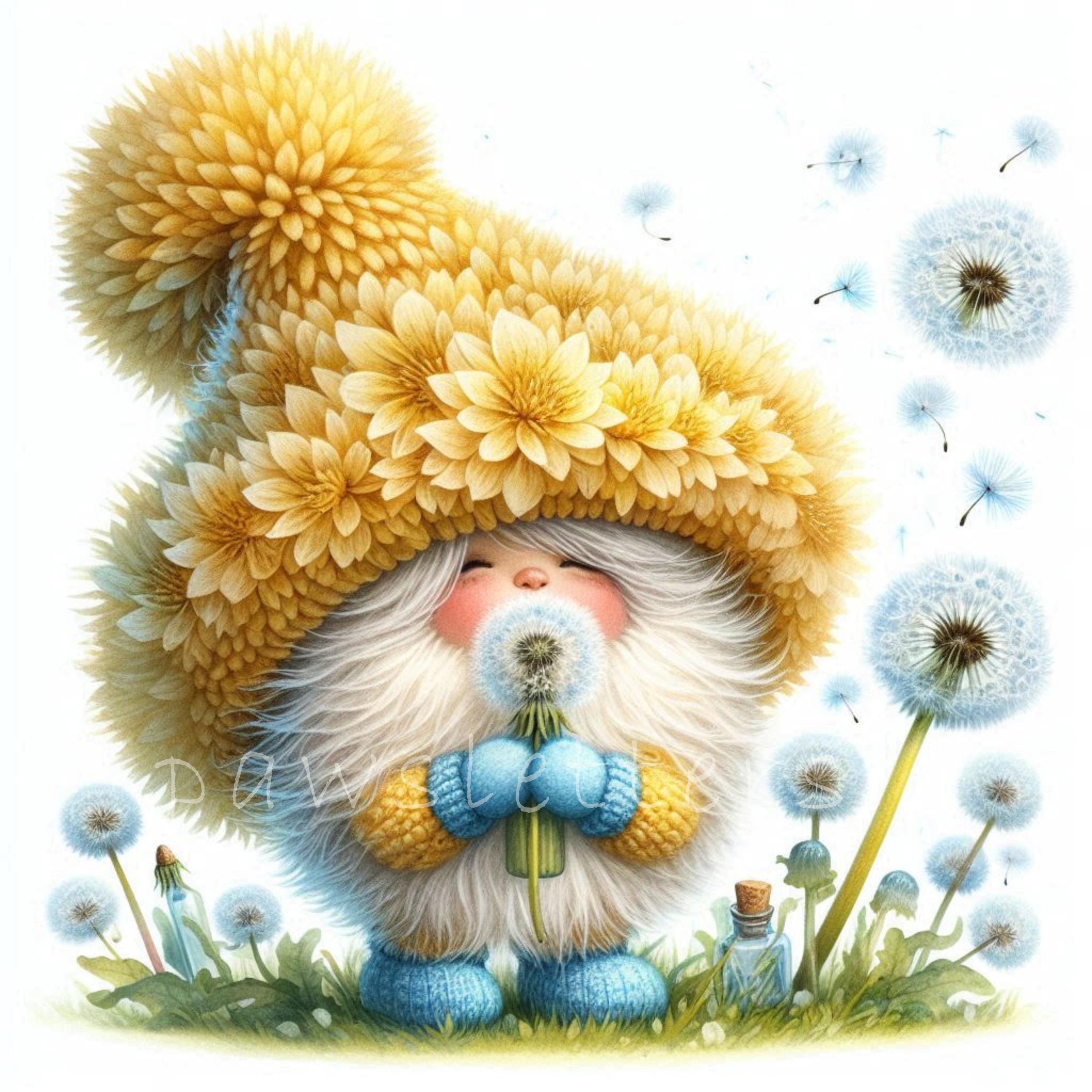 Dandelion Wish Gnome Clipart | Set of 10 | High Quality 300 DPI Jpegs ...