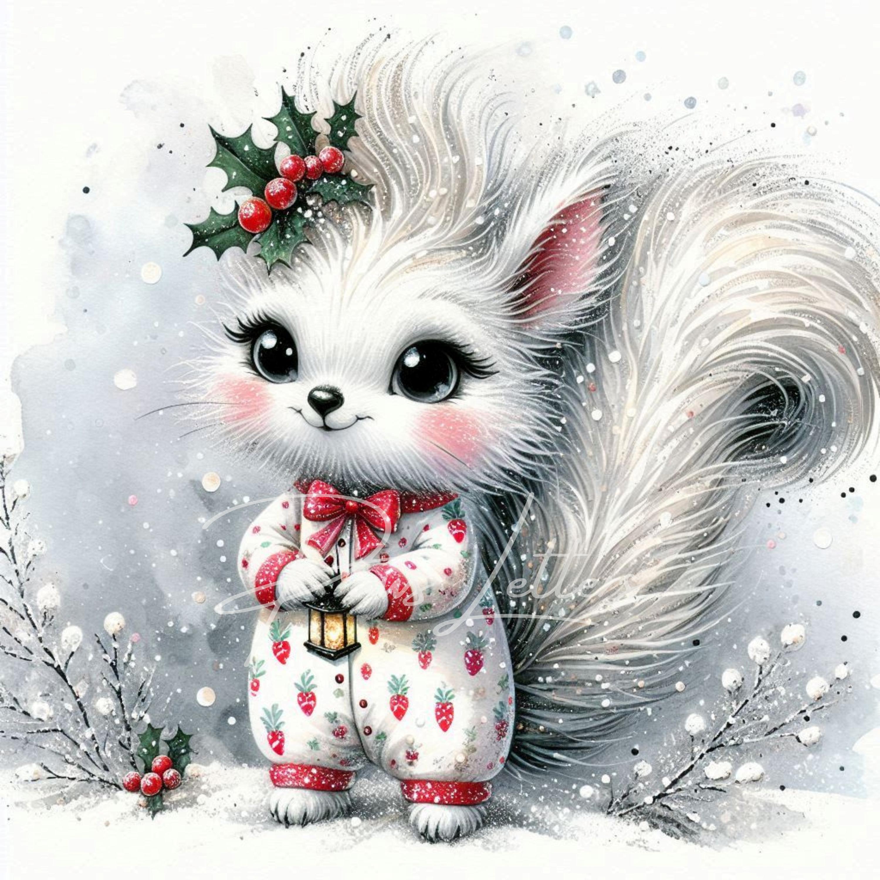 Christmas Animals Clip Art 10 High Res Watercolor Jpgs Winter Animals ...
