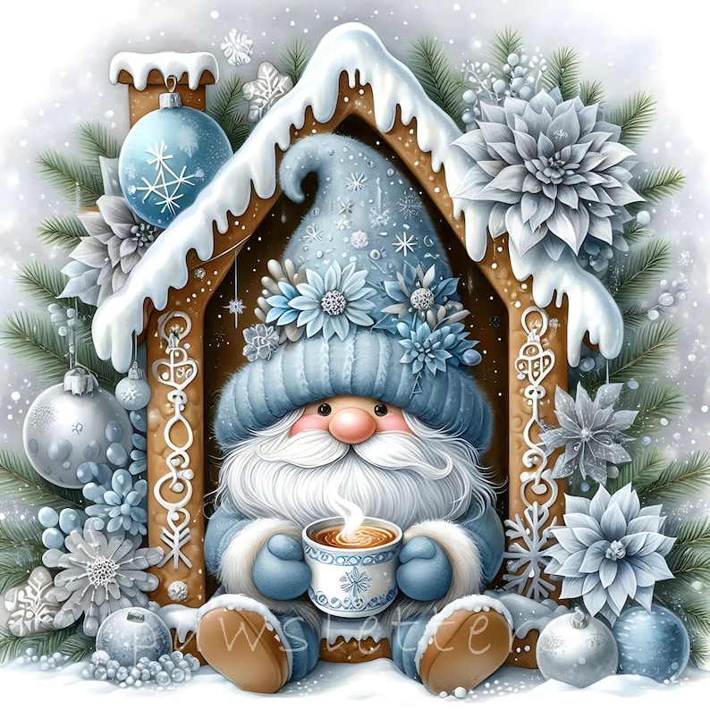 Cozy Winter Gnomes Clipart | 10 High Quality 300 DPI Jpegs | Watercolor ...