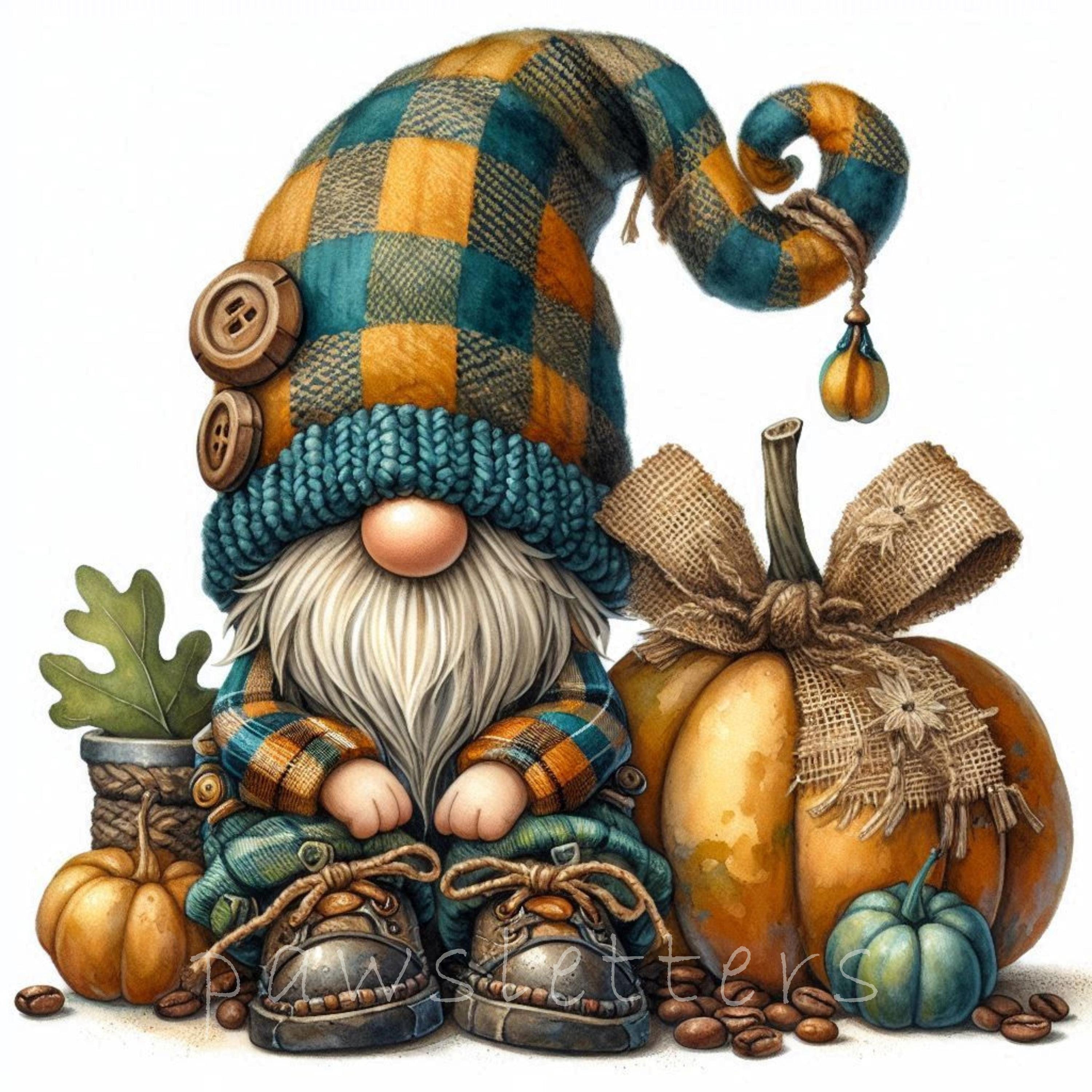 Plaid Pumpkin Gnome Clipart | Set of 10 | High Quality 300 DPI Jpegs ...