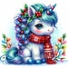 Christmas Winter Unicorn Clipart | Set of 10 | High Quality 300 DPI ...