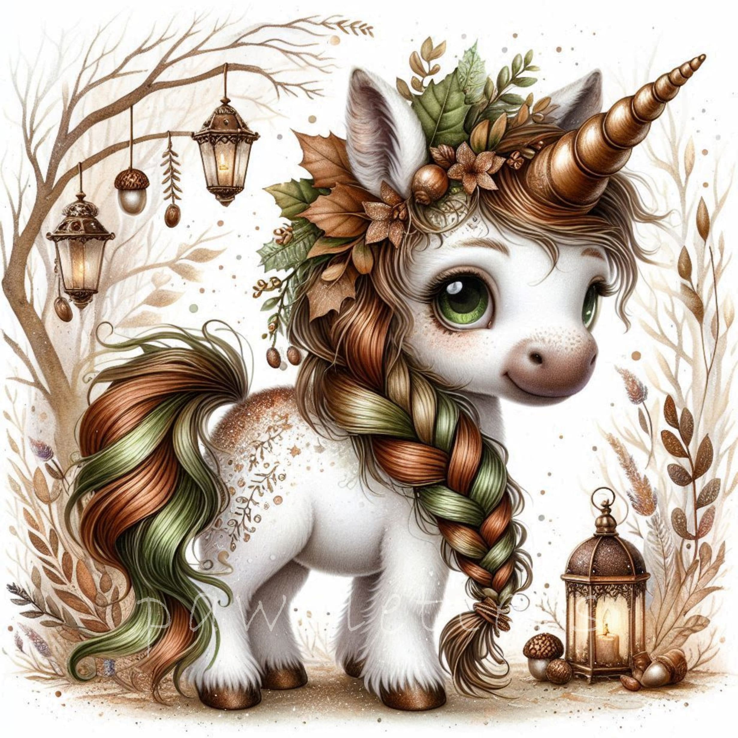 Hello Fall Woodland Unicorn Clipart Set of 10 High Quality 300 DPI ...