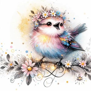 Rainbow Songbird Clipart | Set of 10 | High Quality 300 DPI Jpegs ...