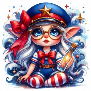 Patriotic Gnome Clipart Bundle, Fourth of July American Pride, 4th of ...