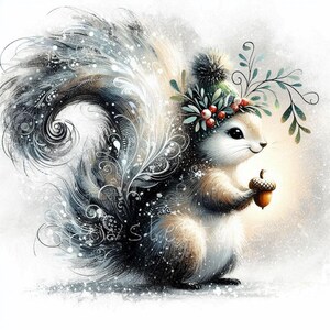 Mistletoe Squirrel Clipart | Set of 10 | High Quality 300 DPI Jpegs ...