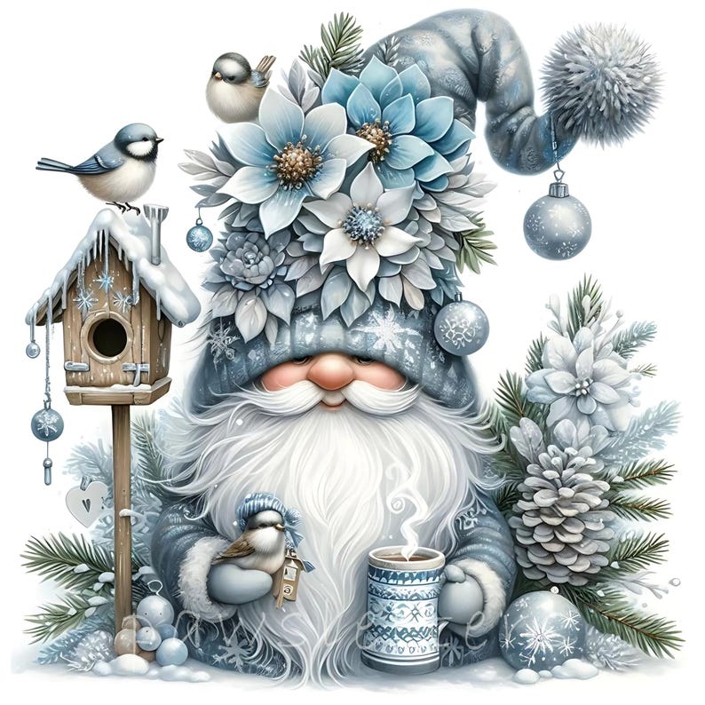 Cozy Winter Gnomes Clipart | 10 High Quality 300 DPI Jpegs | Watercolor ...