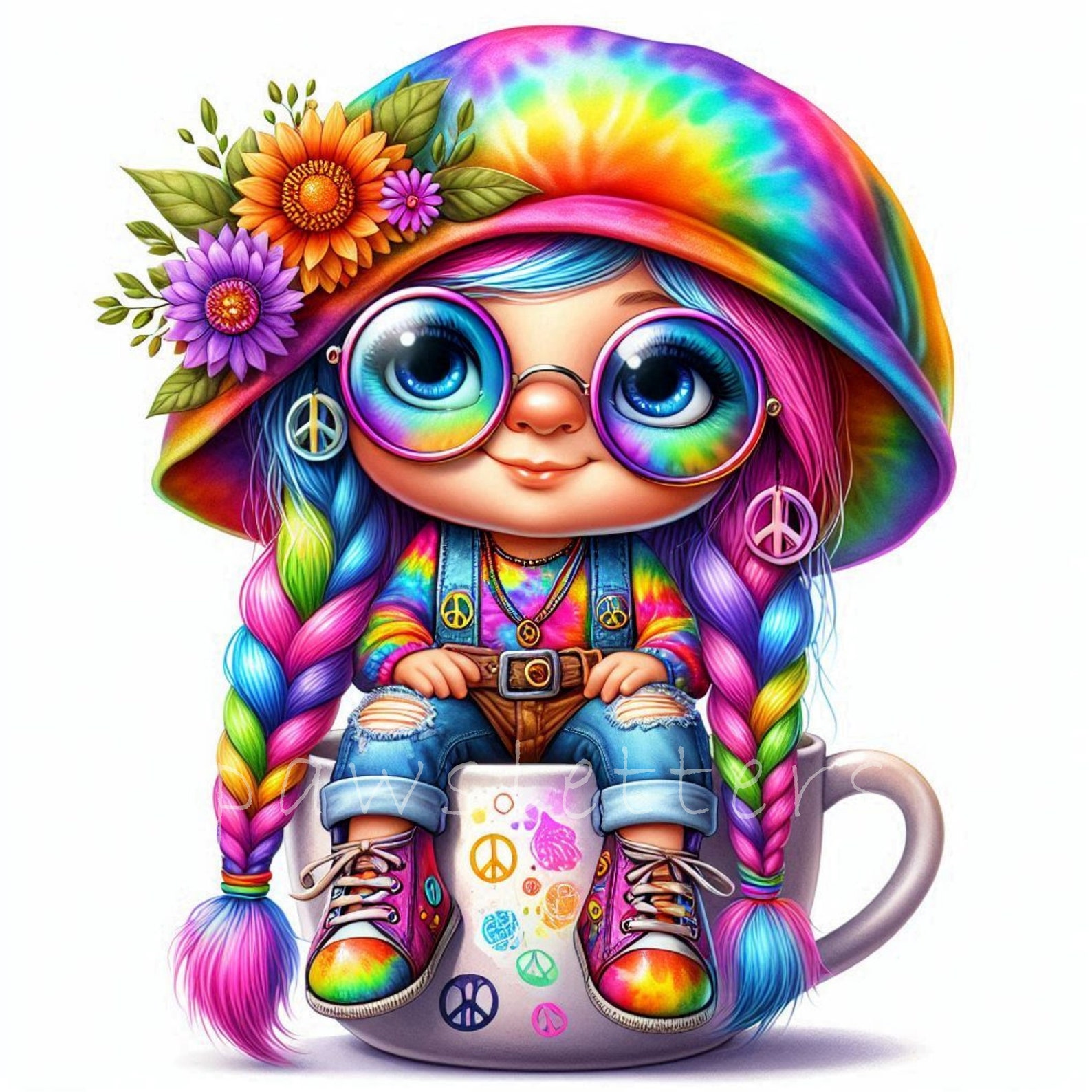 Groovy Hippie Gnome Clipart | Set of 10 | High Quality 300 DPI Jpegs ...