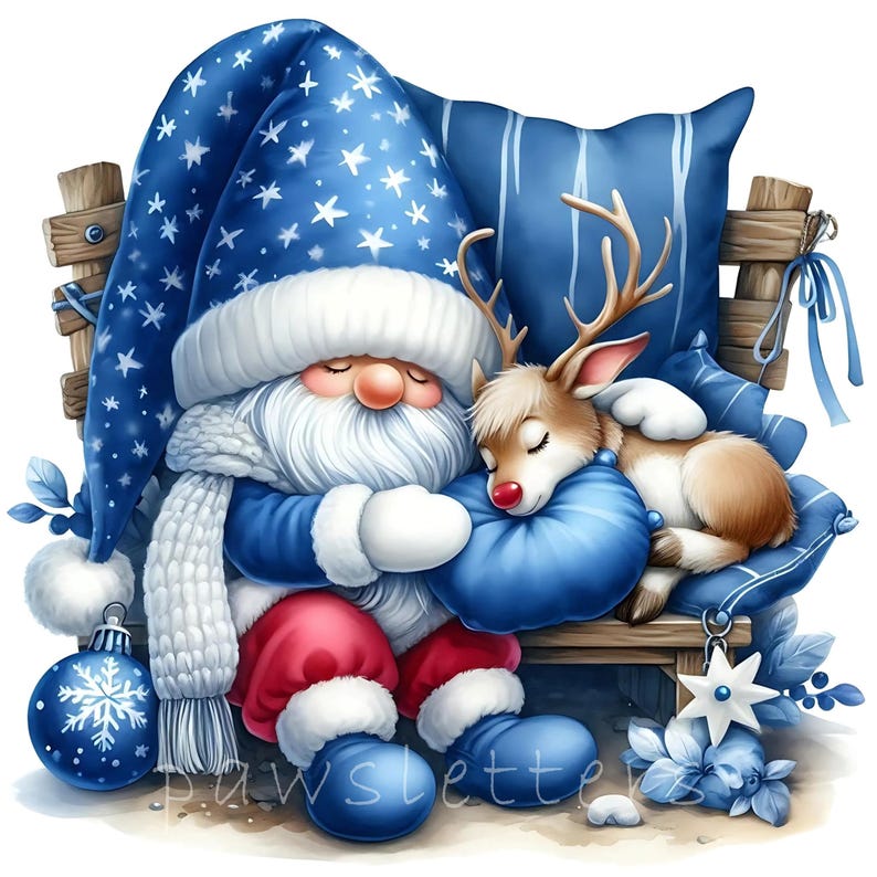 Cozy Winter Gnomes Clipart | 10 High Quality 300 DPI Jpegs | Watercolor ...