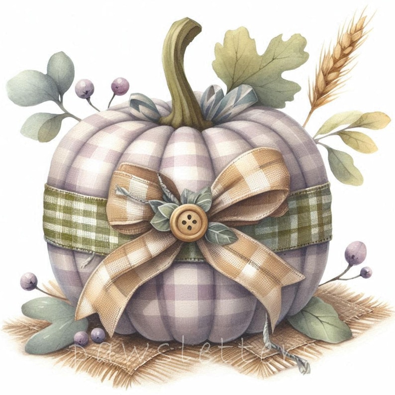 Plaid Pumpkin Clipart | Set of 10 | High Quality 300 DPI Jpegs ...