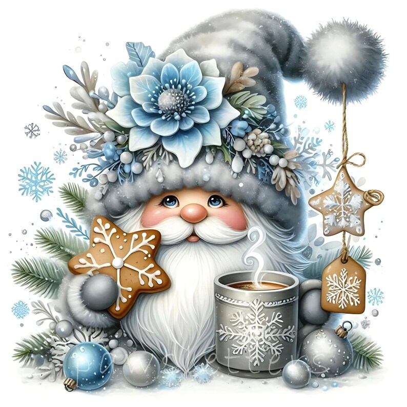 Cozy Winter Gnomes Clipart | 10 High Quality 300 DPI Jpegs | Watercolor ...