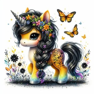 Baby Unicorn Watercolor Clipart | Set of 10 | High Quality 300 DPI ...