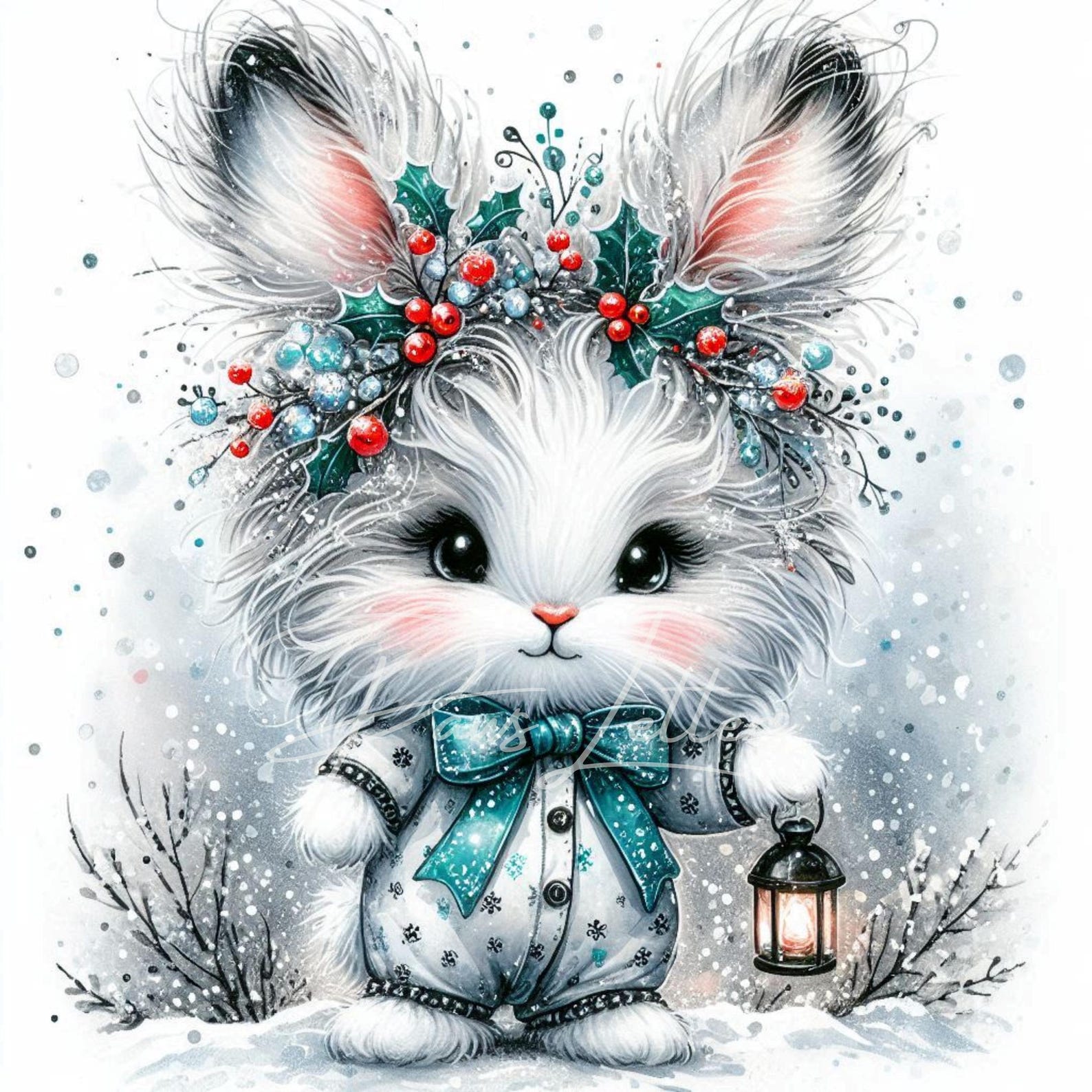 Christmas Animals Clip Art 10 High Res Watercolor Jpgs Winter Animals ...
