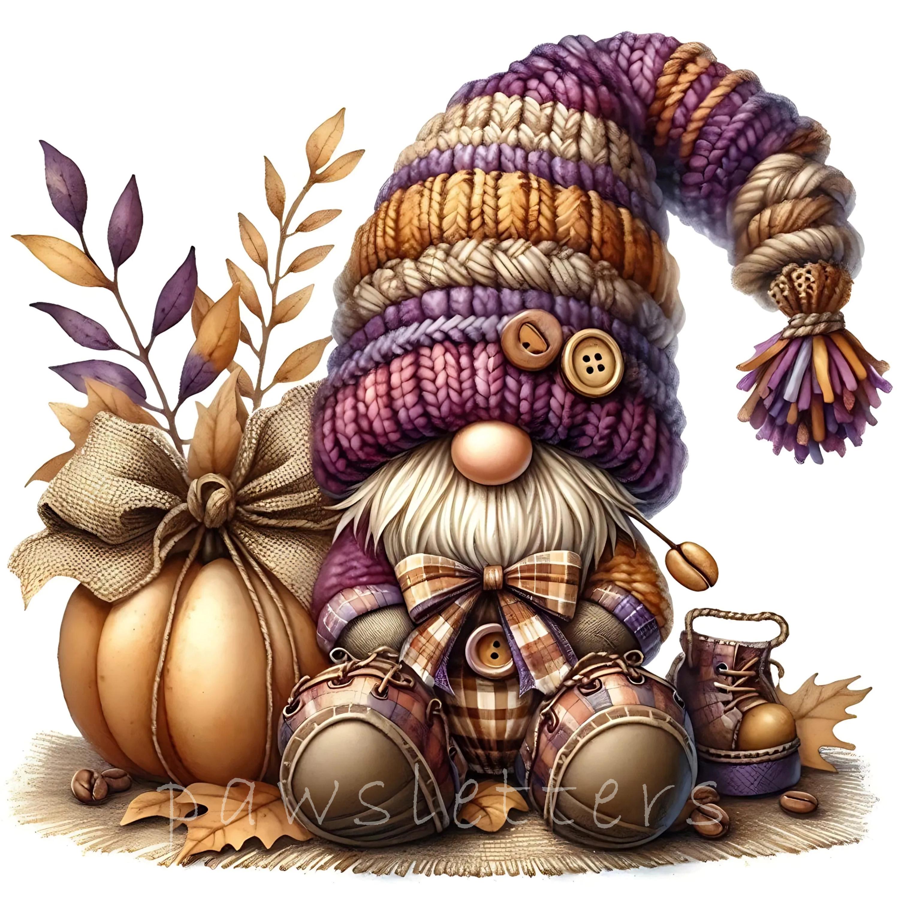 Plaid Pumpkin Gnome Clipart | Set of 10 | High Quality 300 DPI Jpegs ...
