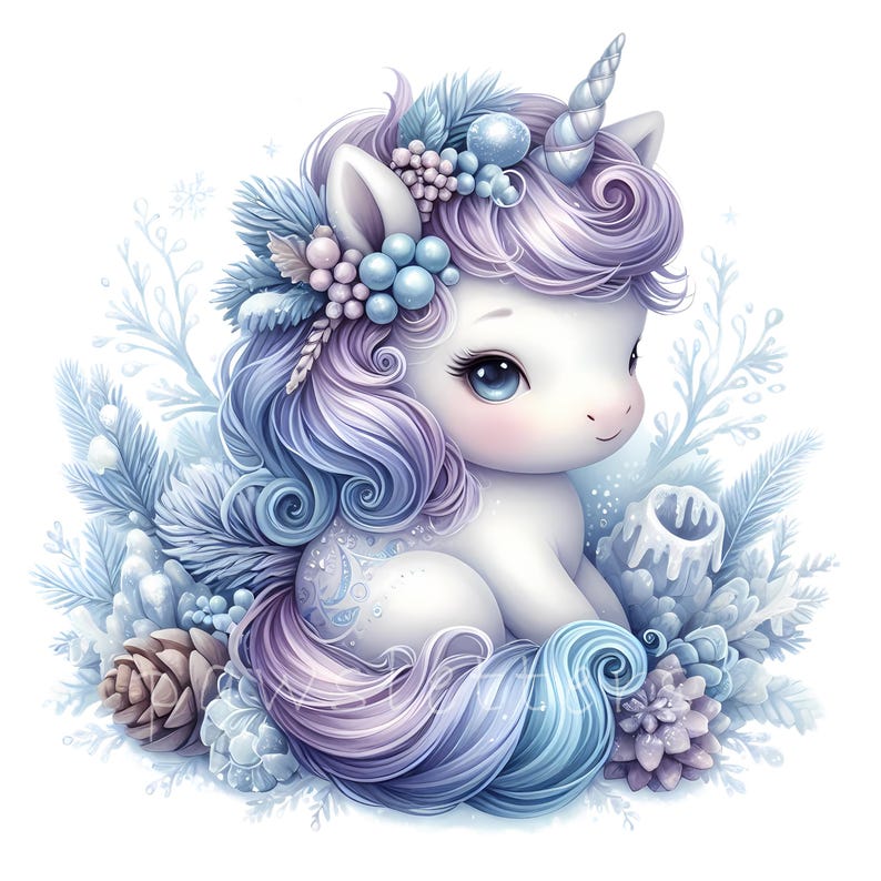 Winter Wonderland Unicorn Clip Art Set of 10 Pngs for Christmas ...