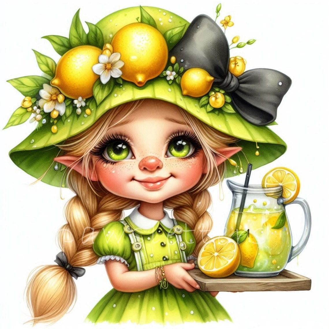 Watercolor Summer Gnomes Clipart Set of 10 High Quality 300 DPI Jpegs ...