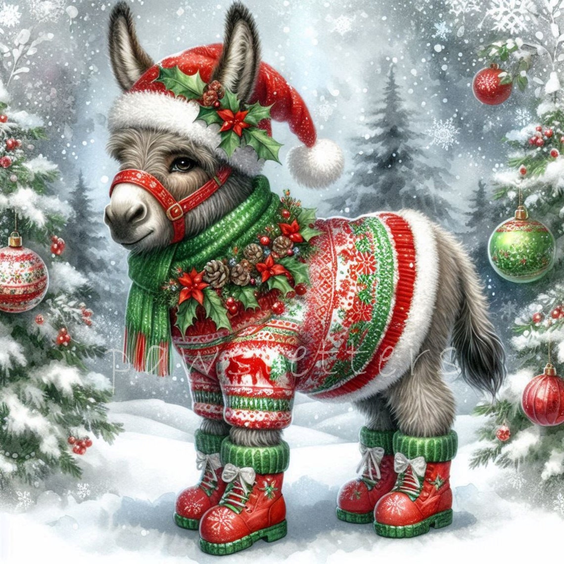 Christmas Animals Clipart Set of 10 High Quality 300 DPI Jpegs Winter ...