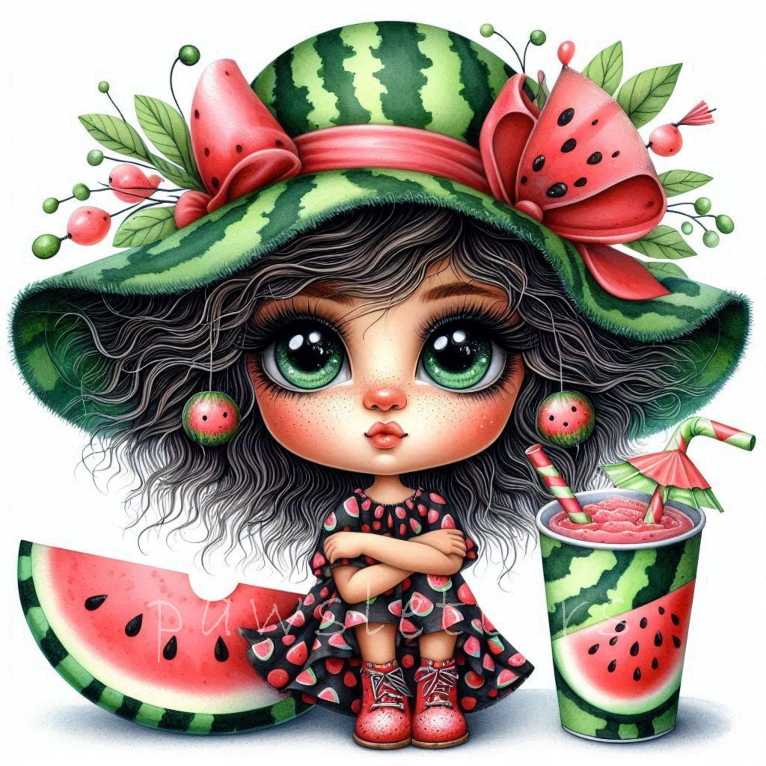 Sweet Watermelon Gnome Clipart | Set of 10 | High Quality 300 DPI Jpegs ...