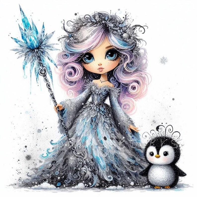 Winter Wonderland Princess Clipart | Set of 10 | High Quality 300 DPI ...