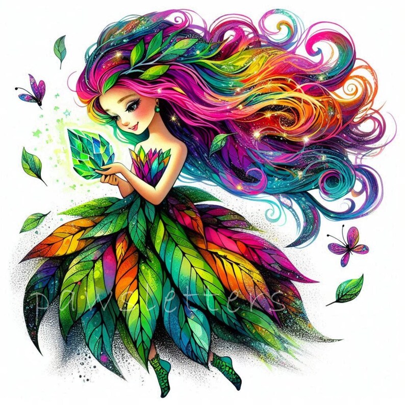 Enchanted Leaf Sprite Clipart | Set of 10 | High Quality 300 DPI Jpegs ...