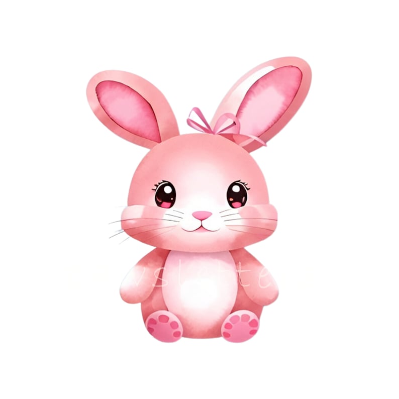 42 Watercolor Pink Bunny PNG Bundle, Baby Pink Bunny, Baby Rabbit Png ...