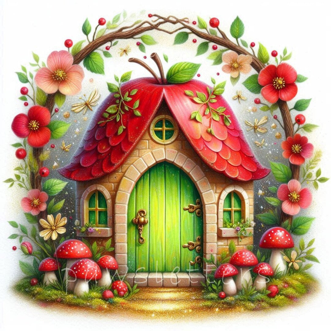 Whimsical Fairy House Clipart | Set of 10 | High Quality 300 DPI Jpegs ...