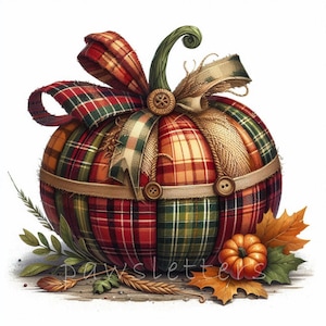 Plaid Pumpkin Clipart | Set of 10 | High Quality 300 DPI Jpegs ...