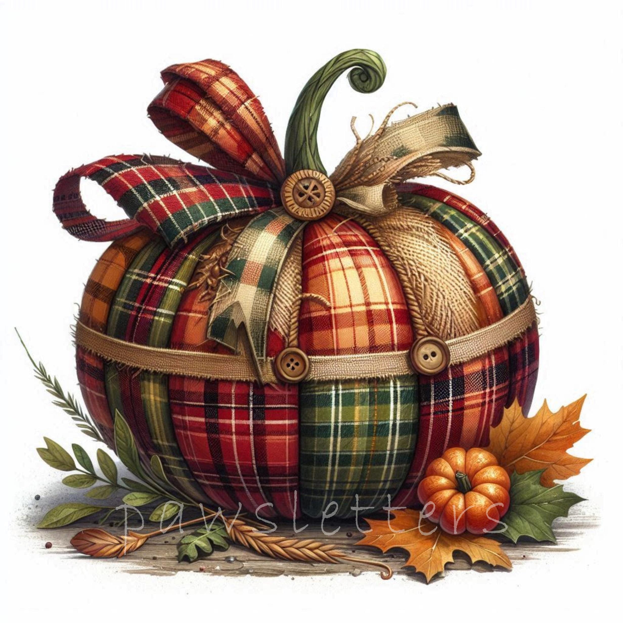 Plaid Pumpkin Clipart | Set of 10 | High Quality 300 DPI Jpegs ...